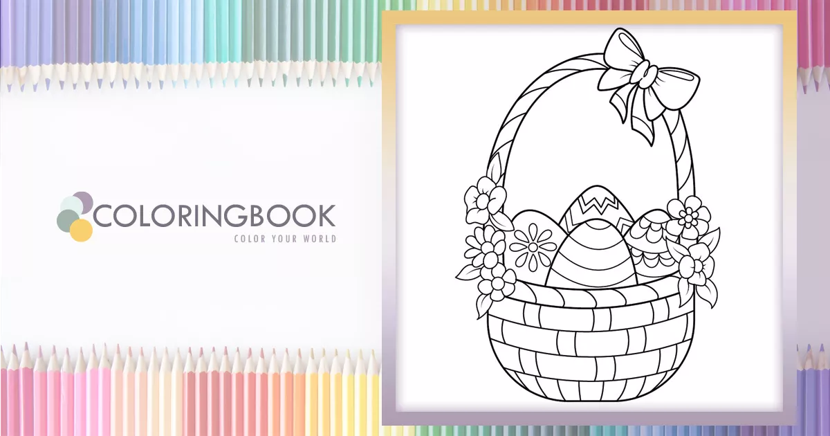 Basket with Easter Eggs – Coloringbook.pics
