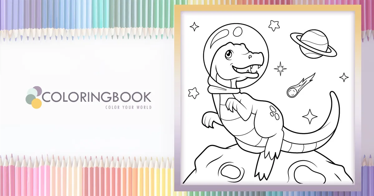 Dinosaur in space – Coloringbook.pics