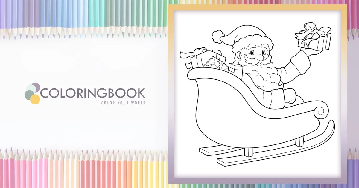 Santa on a sleigh – Coloringbook.pics