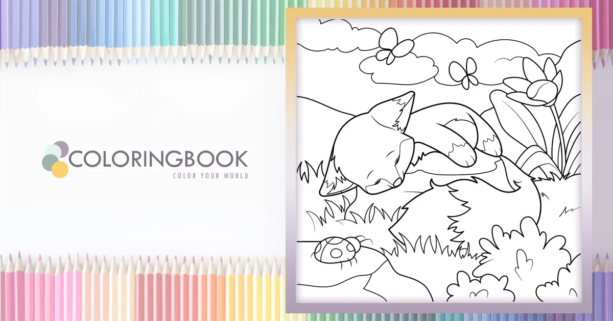 Sleeping fox – Coloringbook.pics