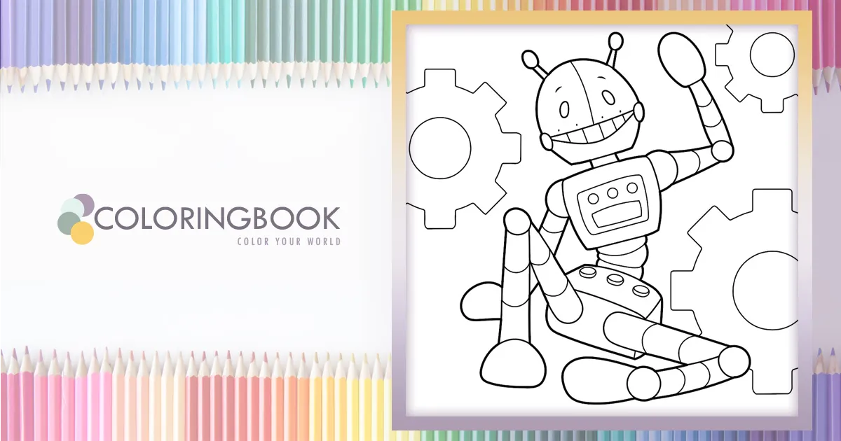 Waving robot – Coloringbook.pics
