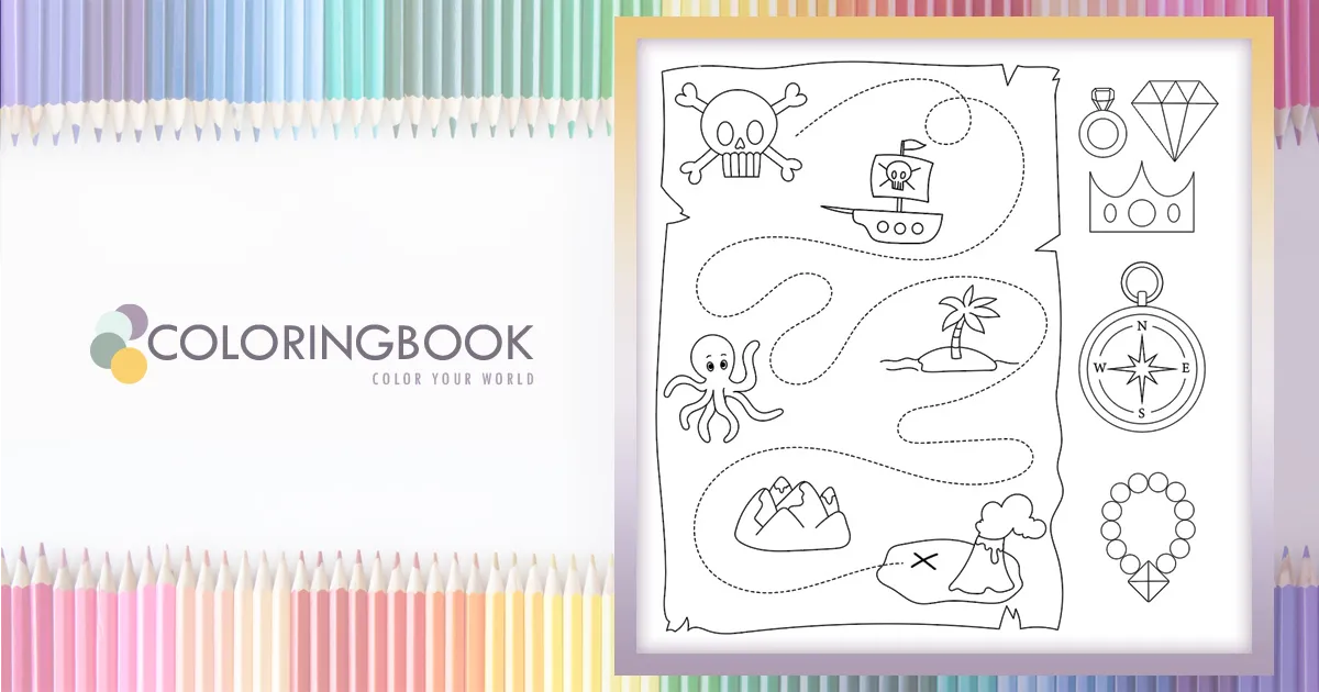Treasure map – Coloringbook.pics