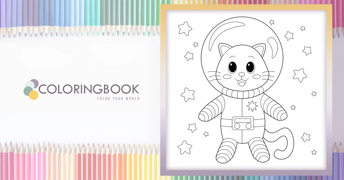 Cat in space – Coloringbook.pics