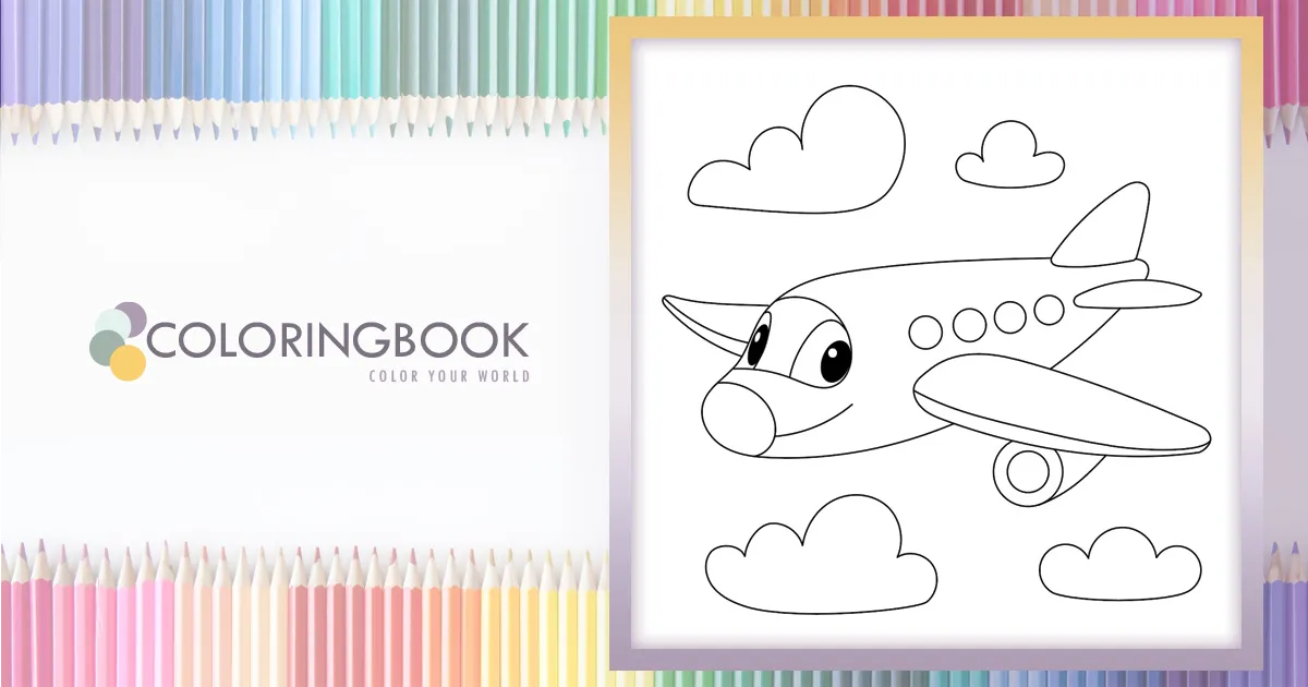 Airplane in the sky – Coloringbook.pics
