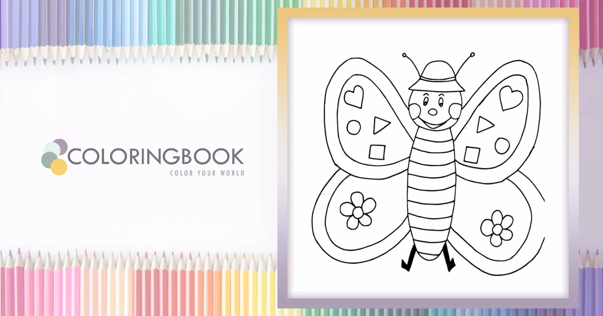 Butterfly in a hat – Coloringbook.pics