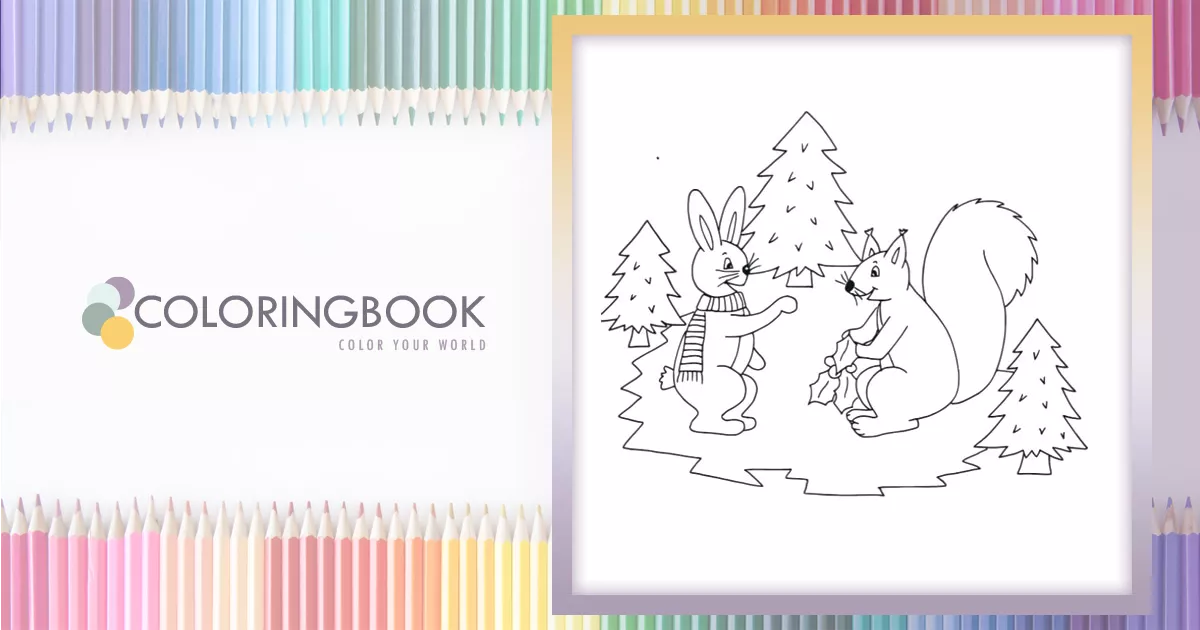 Squirrels in the forest – Coloringbook.pics
