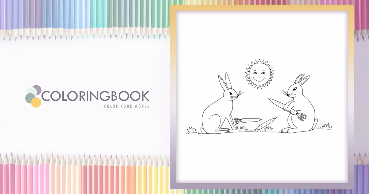 Rabbit with carrot – Coloringbook.pics