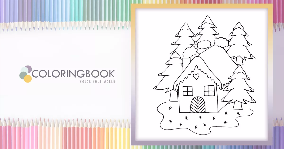 Snowy house – Coloringbook.pics